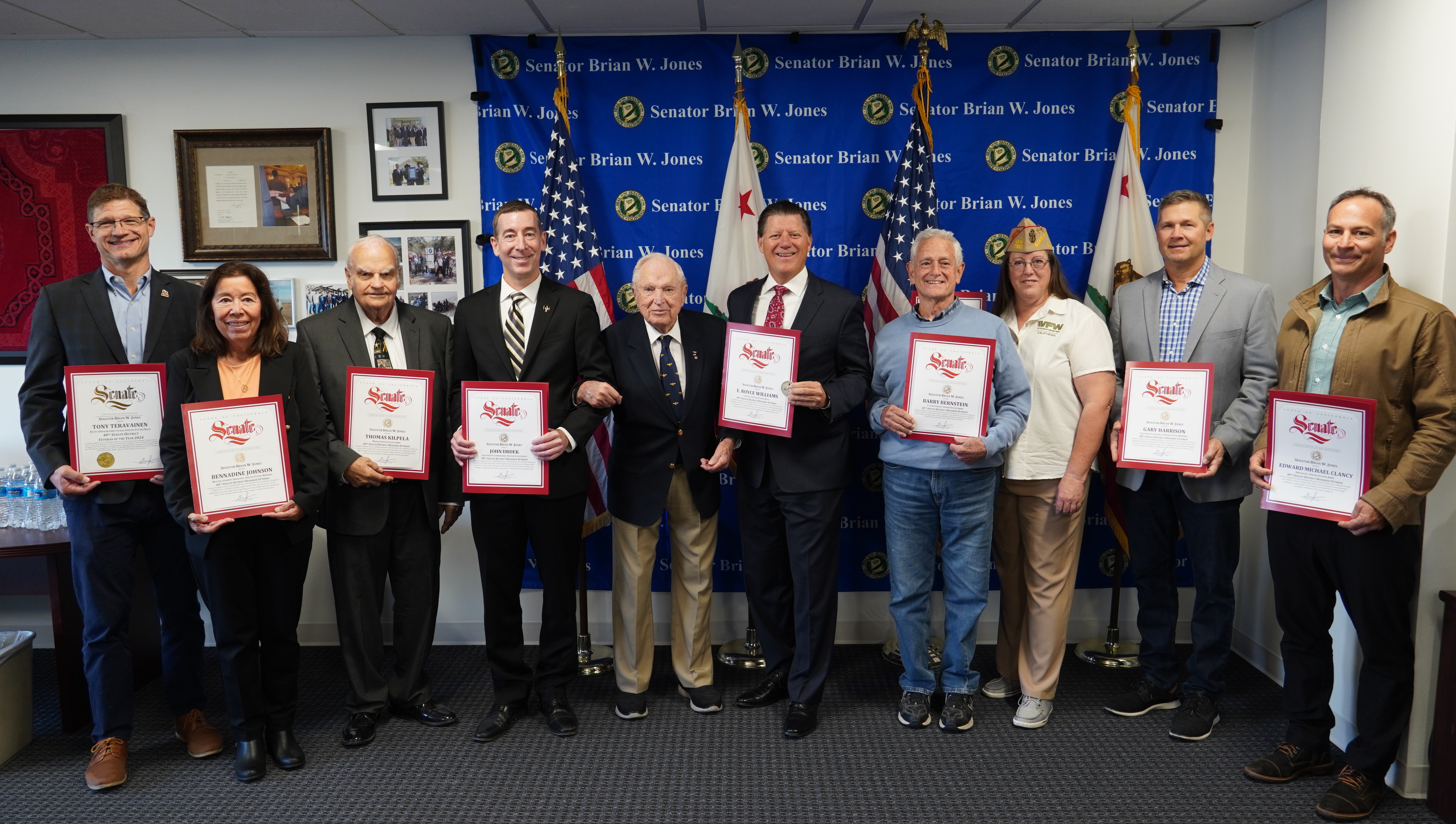 Leader Jones with Senate District 40 2024 "Honored Veterans of the Year ...